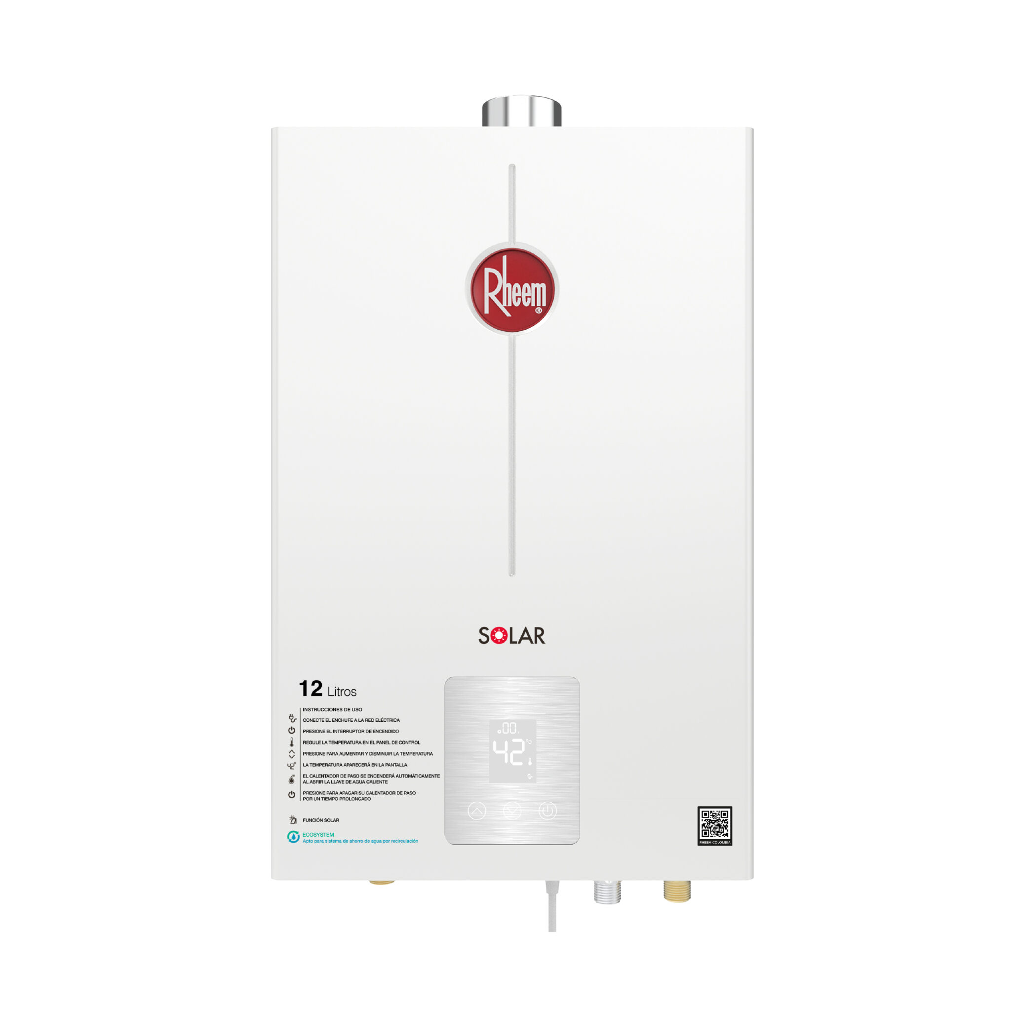 Calentador de agua 12lt Tiro Forzado Digital - Rheem Colombia